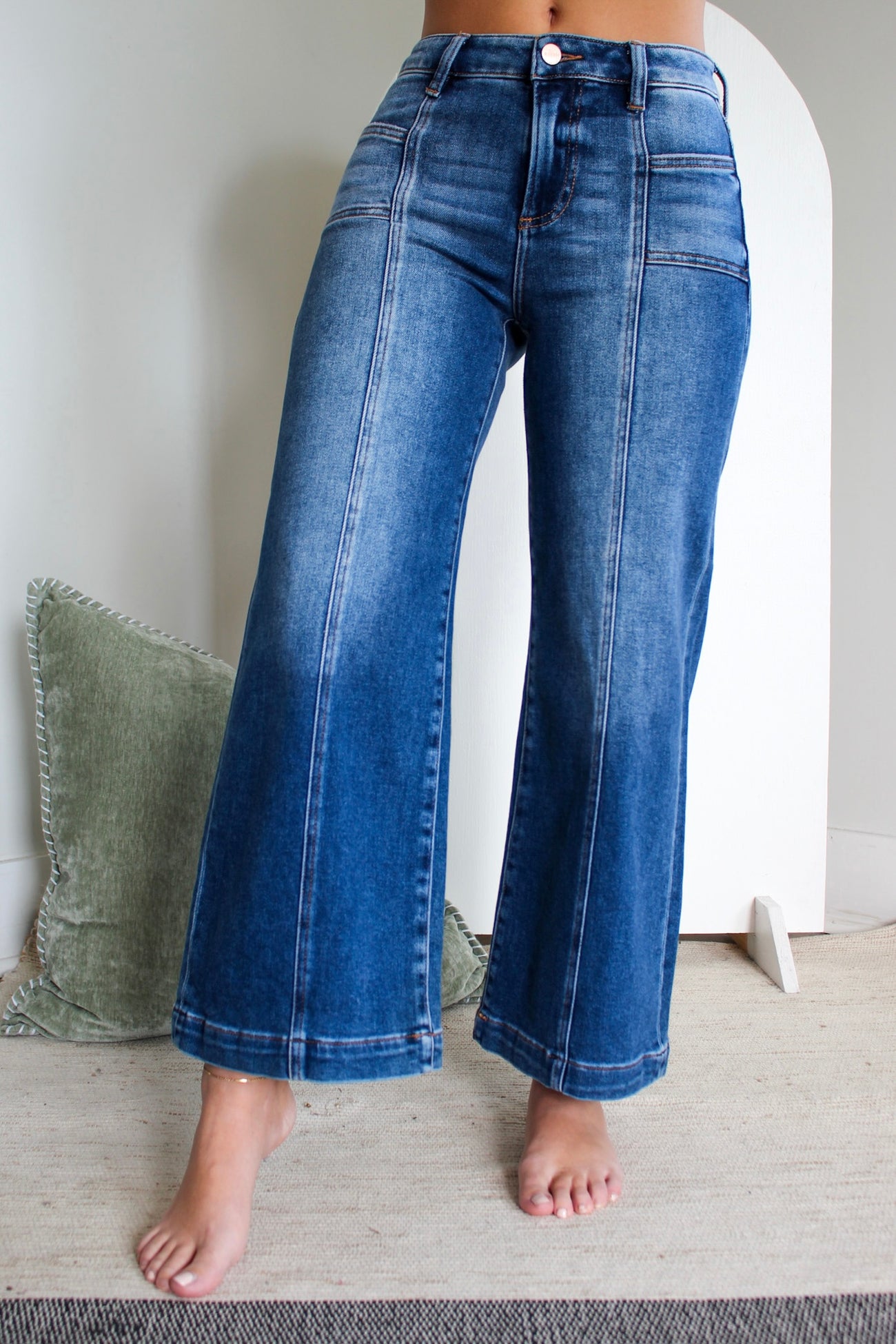 Raquel Front Seam Wide Leg • Dark Wash – The Dirt Road (TDR)