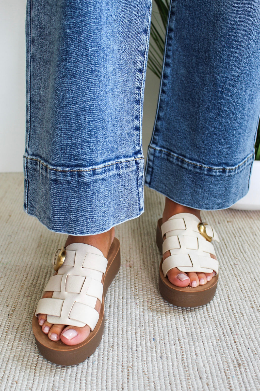 Penelope Buckle Strap Sandal • Ivory – The Dirt Road (TDR)